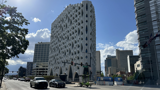 Inside the new Populus Hotel under construction in Denver - Axios Denver