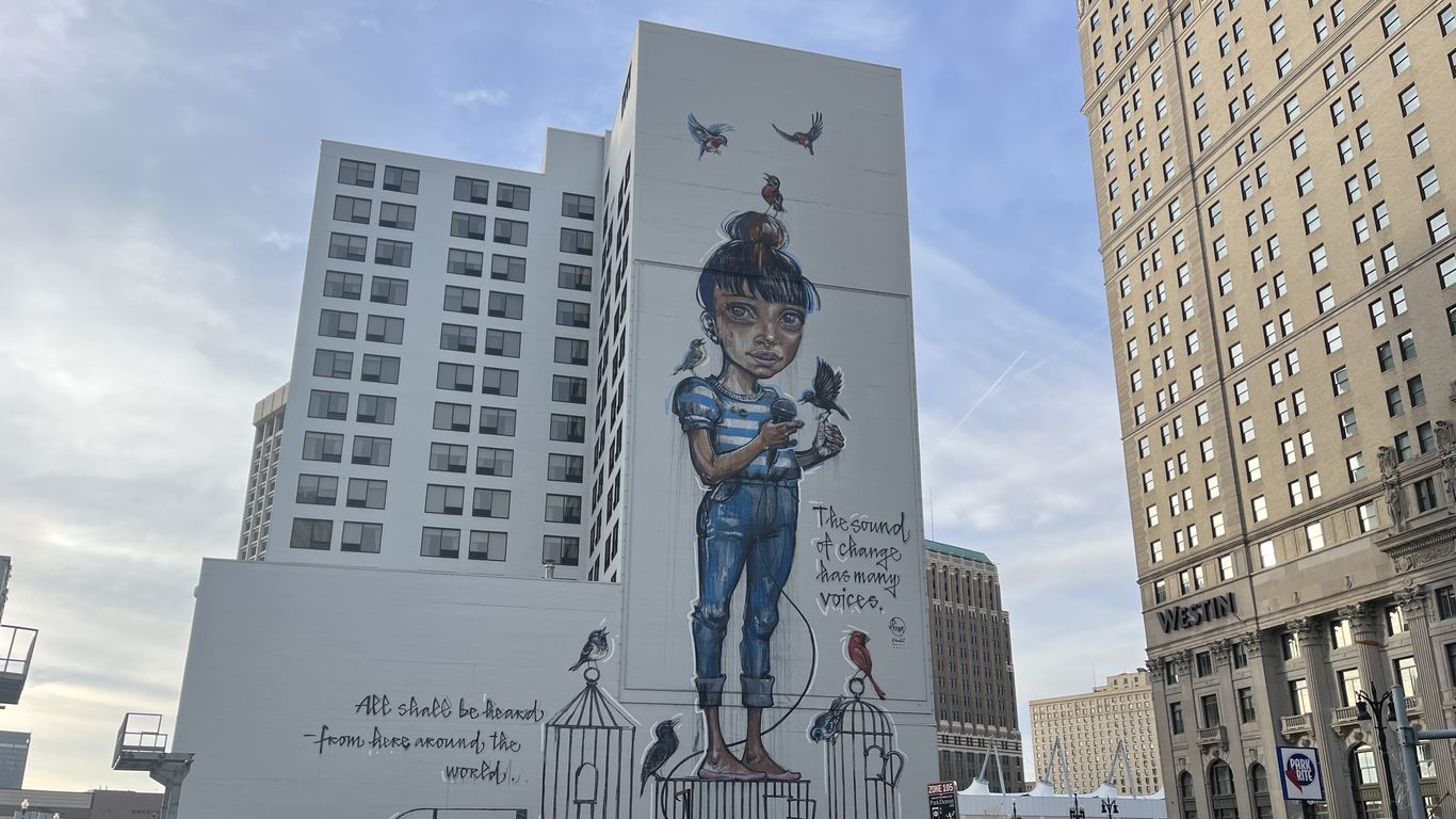 Detroit artists question international downtown mural project - Axios ...