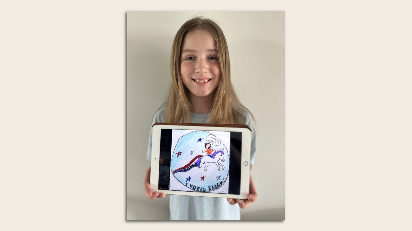 Wake County early voting sticker features unicorn - Axios Raleigh