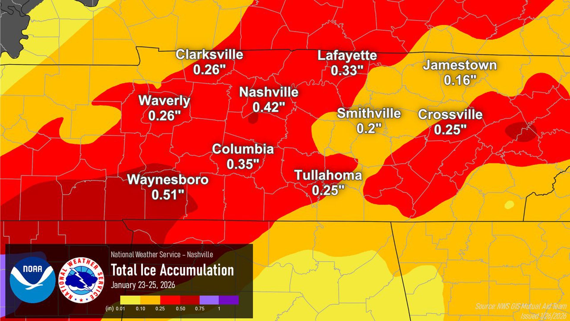 Nashville ice storm: 0.42 inches recorded - Axios Nashville