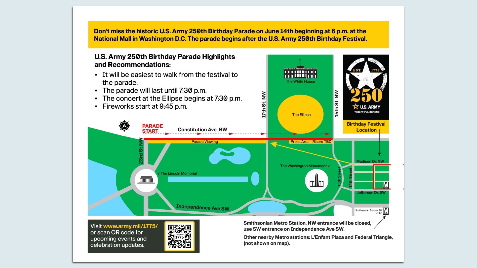 Army releases tickets for DC military parade on June 14 - Axios ...