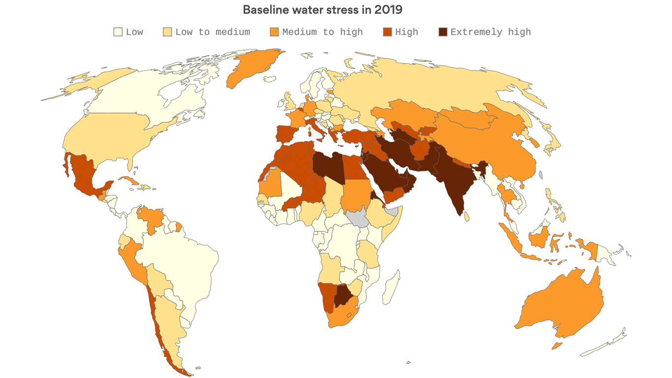The countries most at risk of a water crisis
