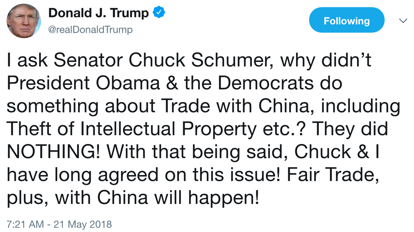 What Trump is tweeting about on China and trade
