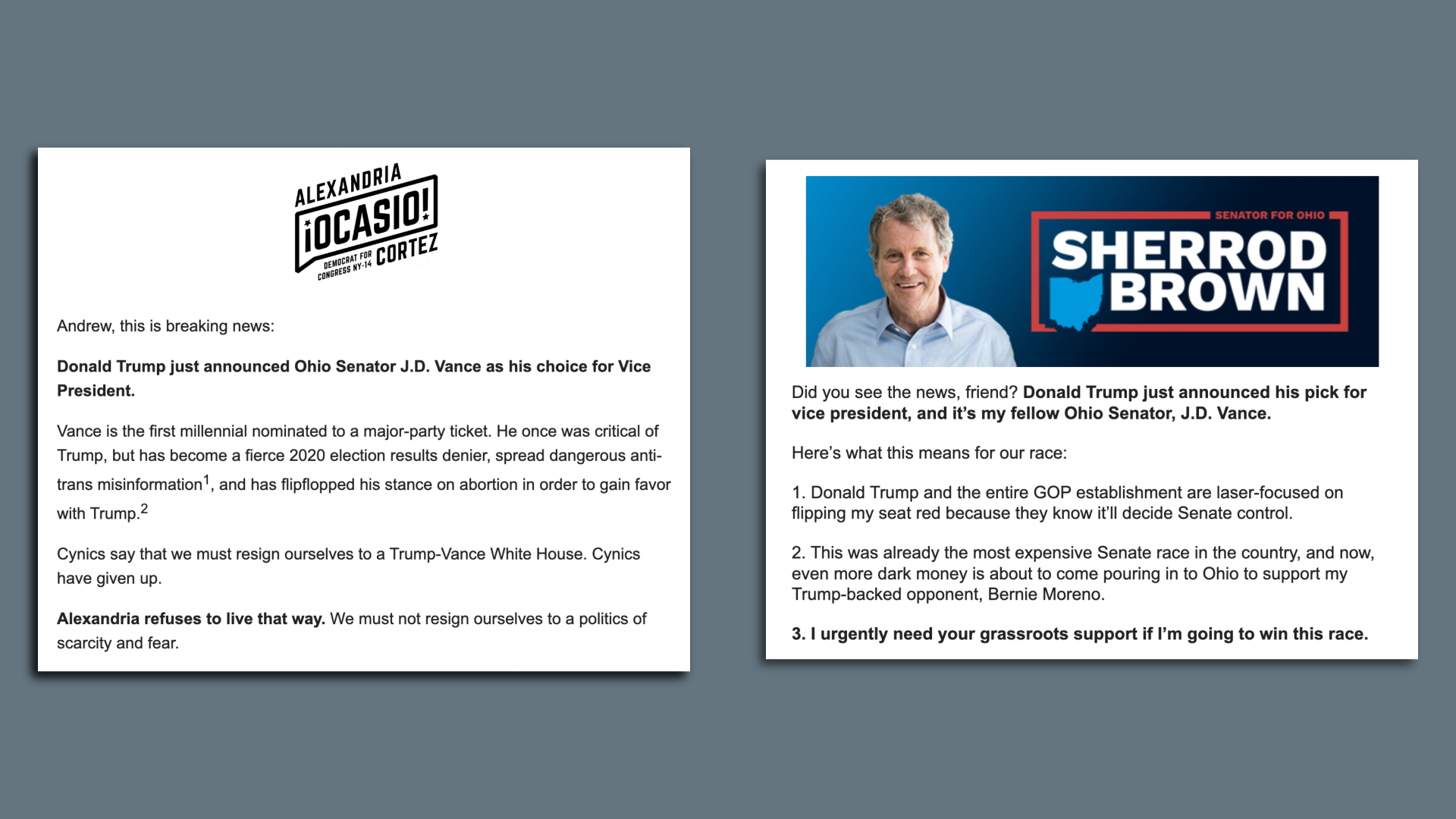 Trump picking J.D. Vance puts Democrats back on offense: "Despicable"