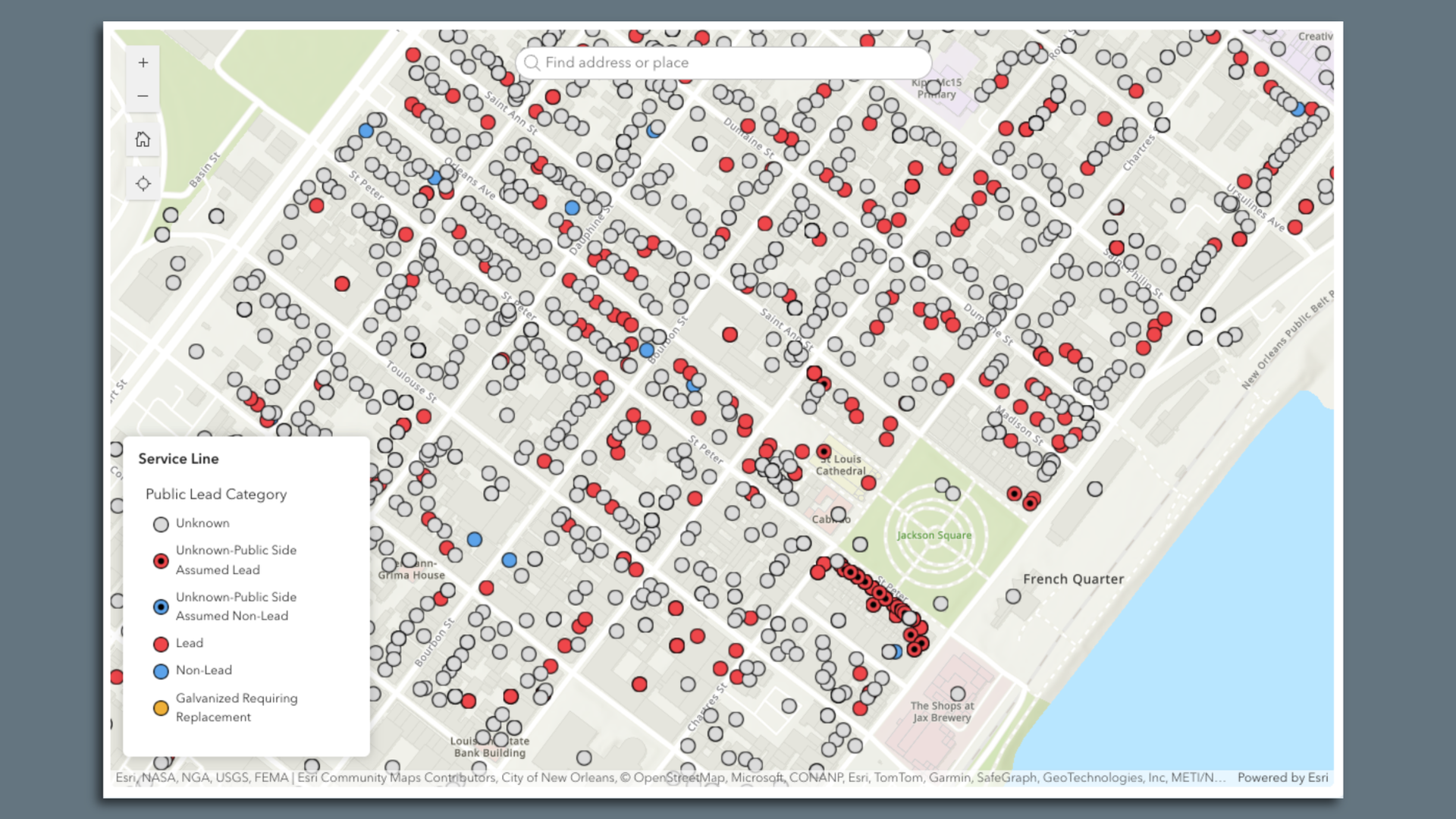 Map: Lead water pipes in each New Orleans neighborhood - Axios New Orleans