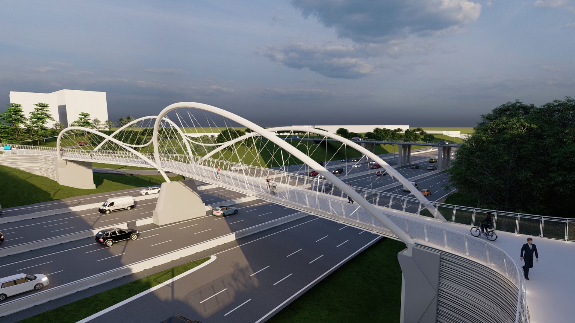 I-277 lane closures begin for long-awaited Rail Trail bridge - Axios ...