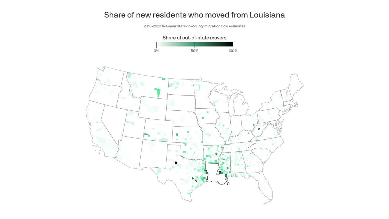 When people leave Louisiana, here's where they're going - Axios New Orleans