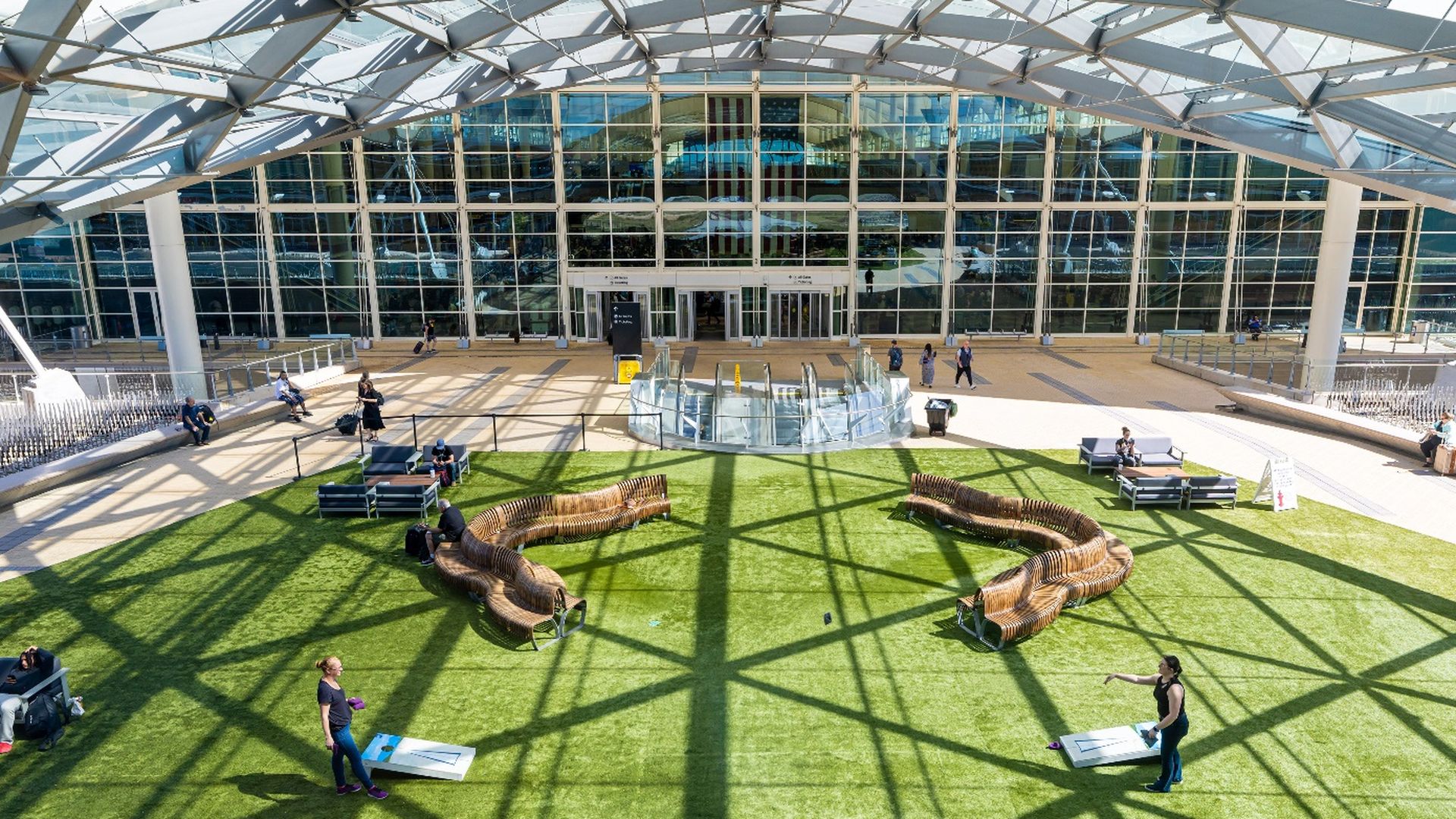 Denver International Airport's outdoor plaza opens for the season ...