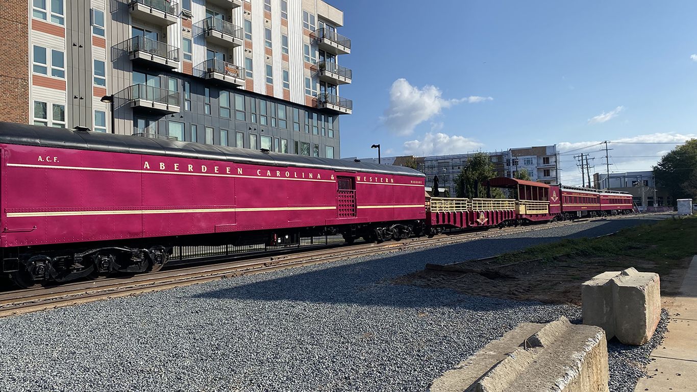 Why there’s a magenta passenger train in the heart of NoDa - Axios ...