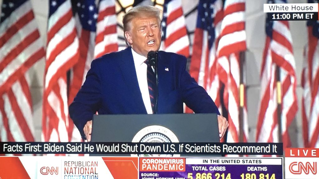 CNN adds second chyron to fact-check Trump's RNC speech