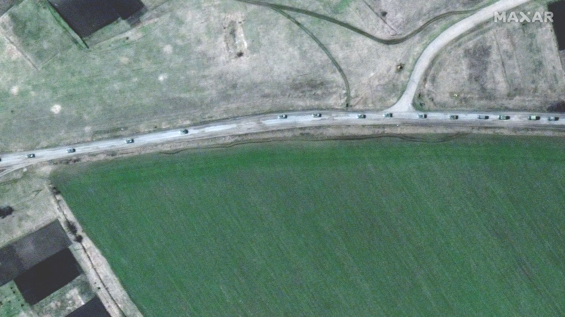 Satellite images show 8-mile-long Russian convoy heading toward Donbas