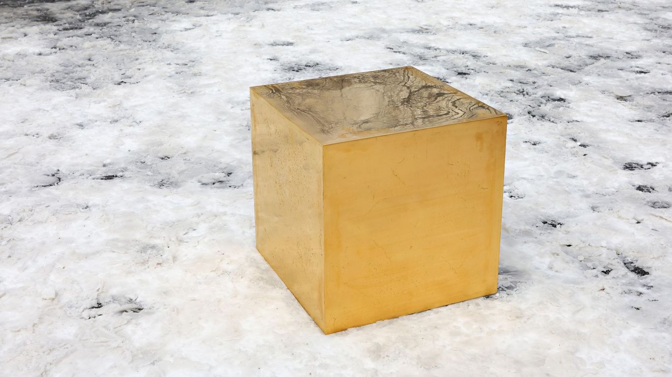 What to know about the 410-pound gold cube that sat in Central Park