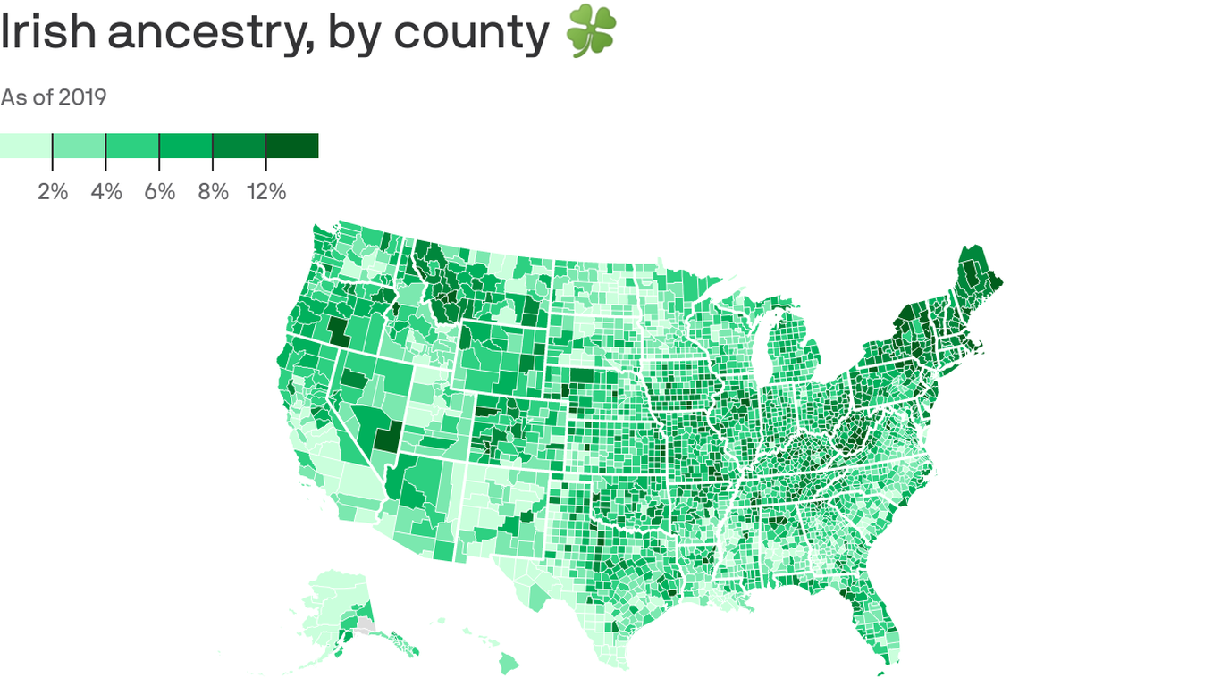 Mapped: How many Irish people live in the Columbus, Ohio area? - Axios ...