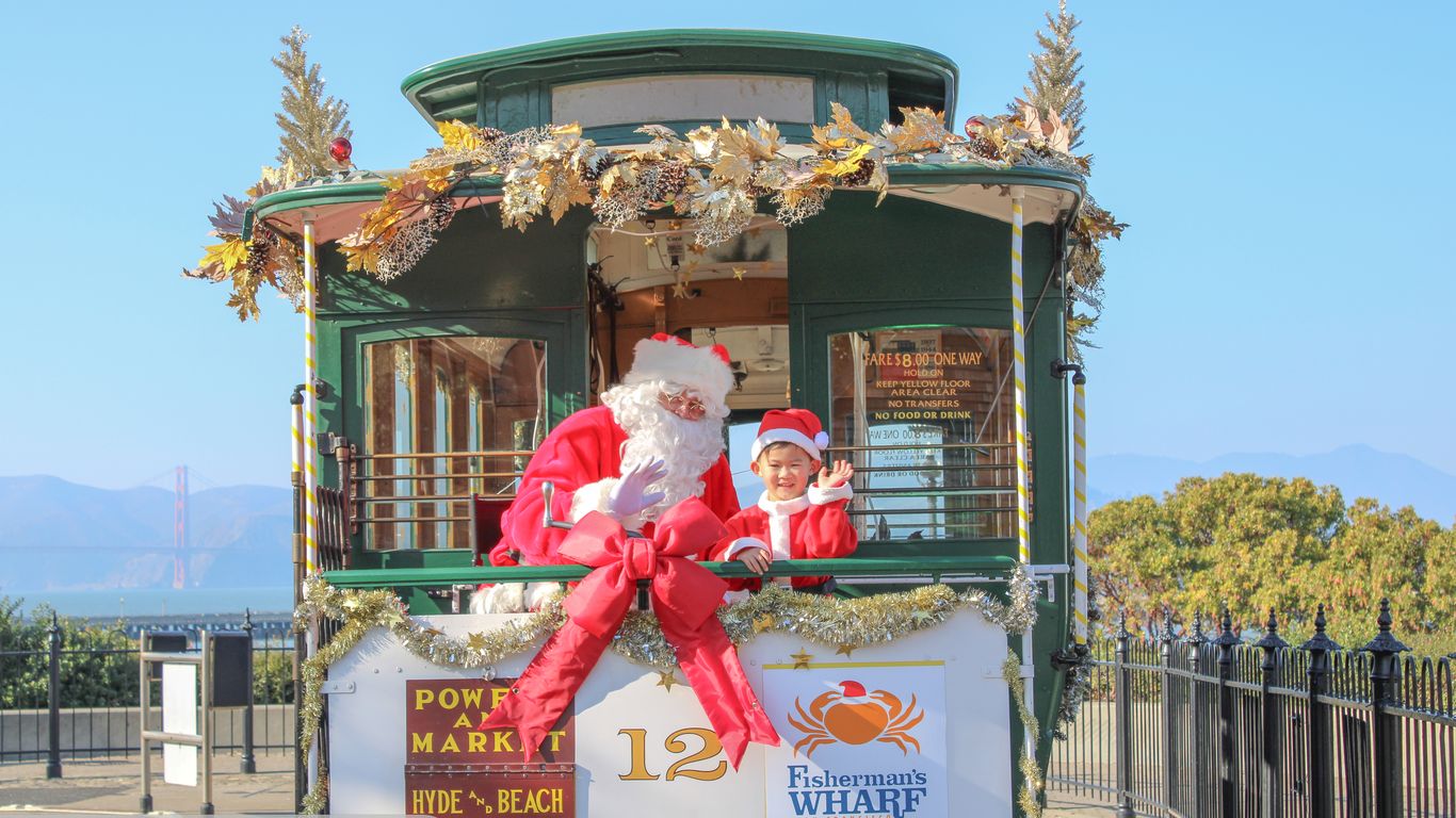 Santa ditches his sleigh for a San Francisco cable car - Axios San ...