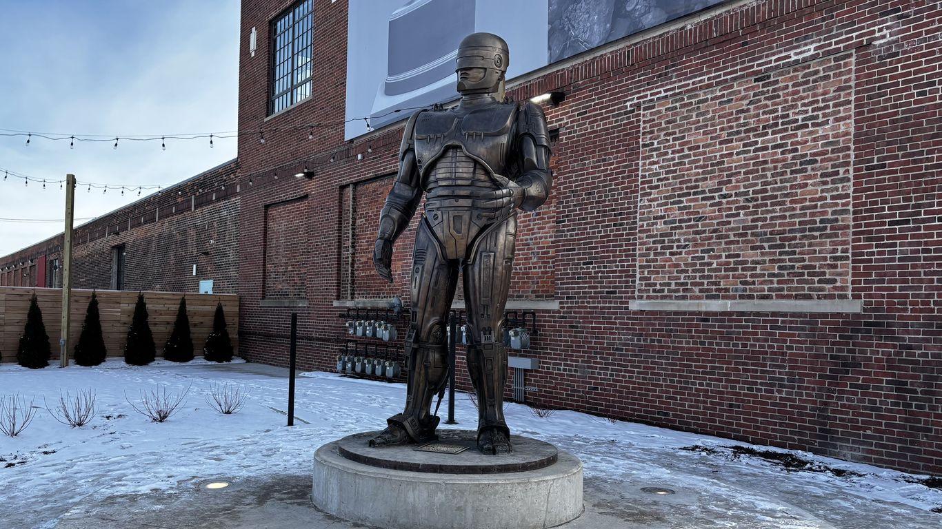 Detroit's RoboCop statue finally installed after 15-year saga - Axios ...