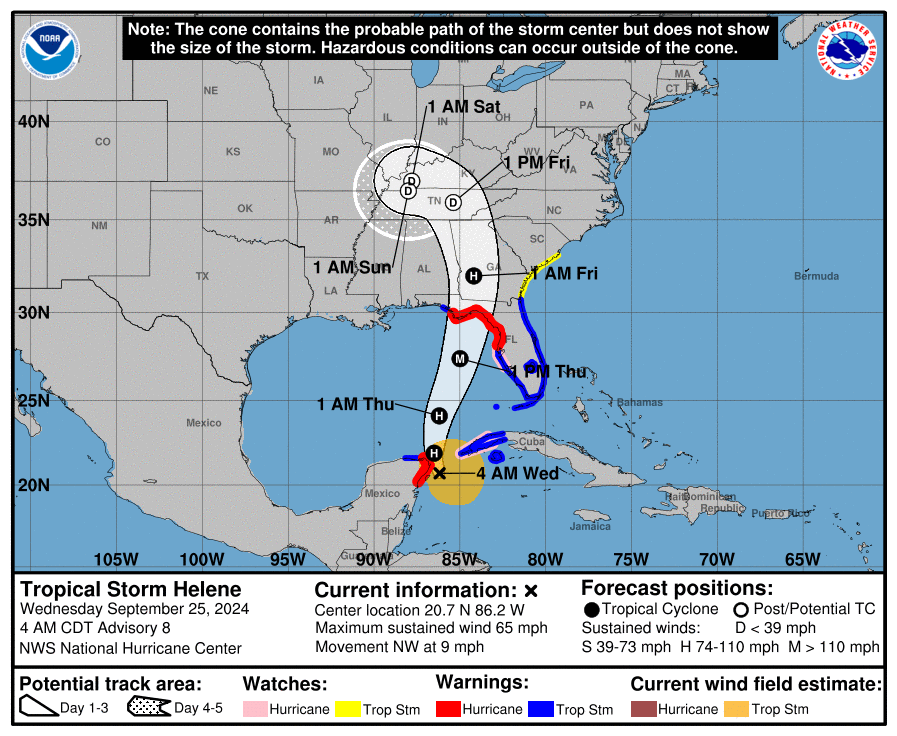 Tropical Storm Helene: Tampa Bay governments, schools to close - Axios ...