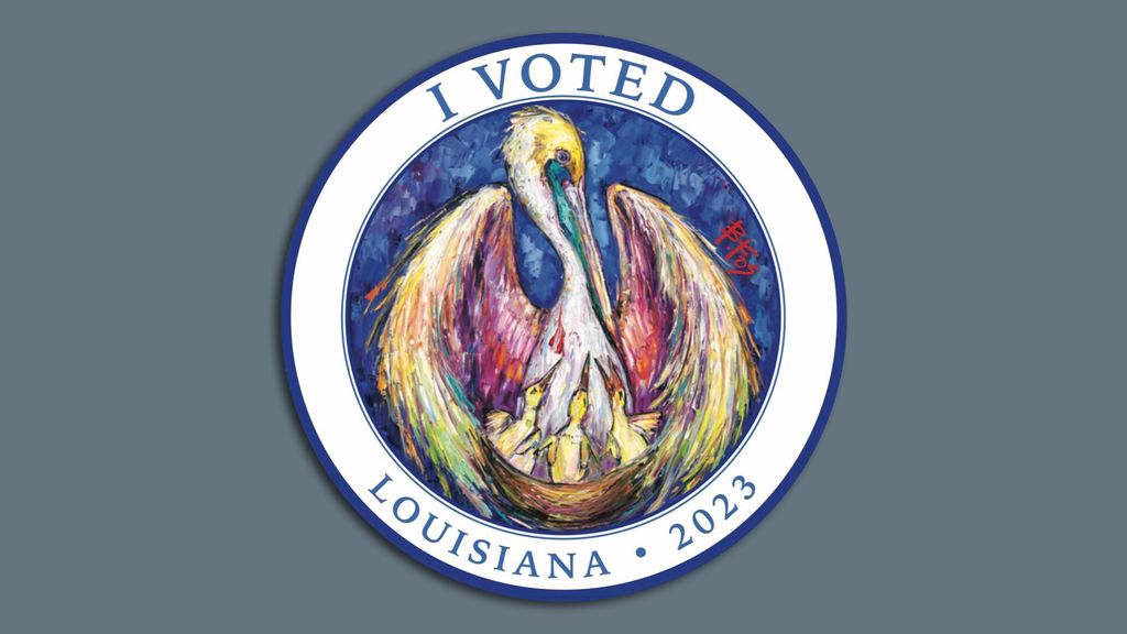 Louisiana unveils 2023 "I voted" sticker by artist Becky Fos - Axios ...