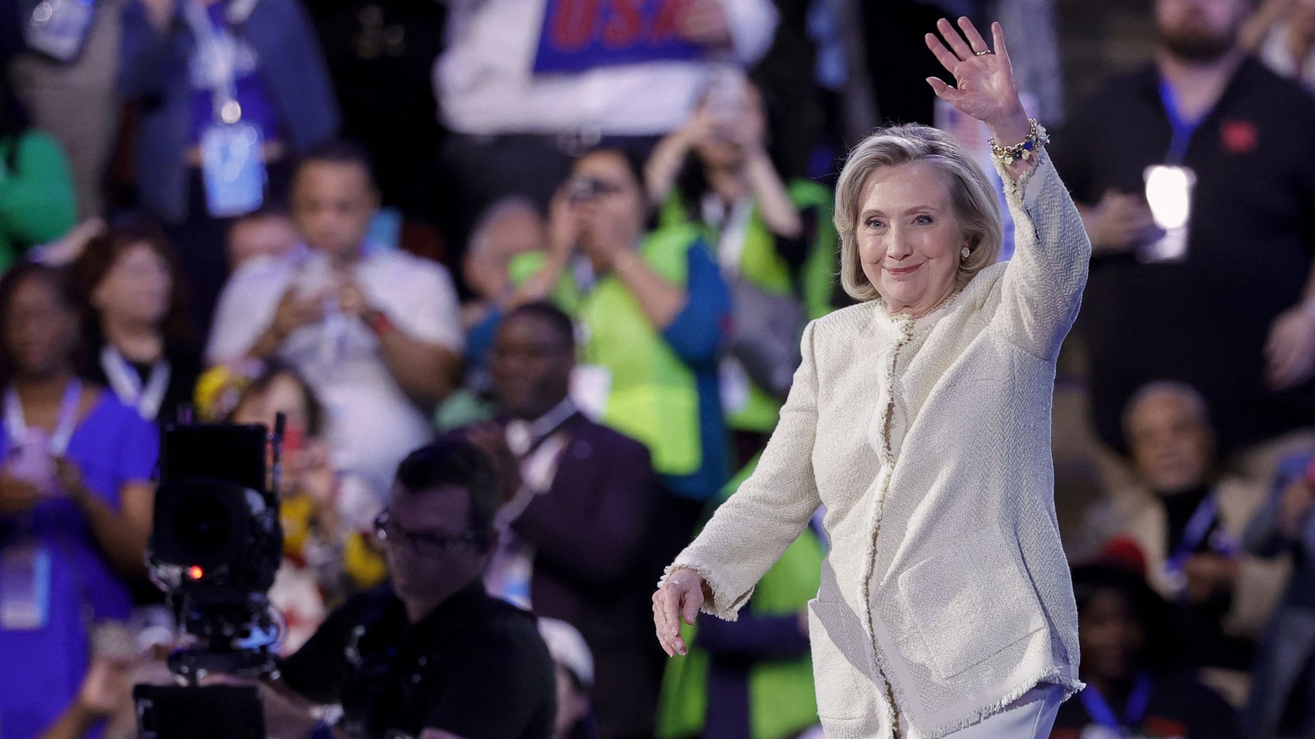 Hillary Clinton at DNC touts Kamala Harris, taunts Trump