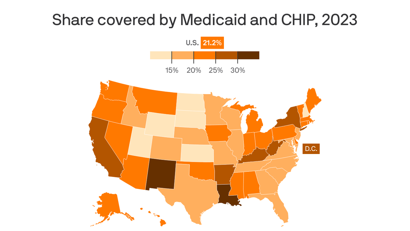 Mapped: Medicaid recipients across the U.S.