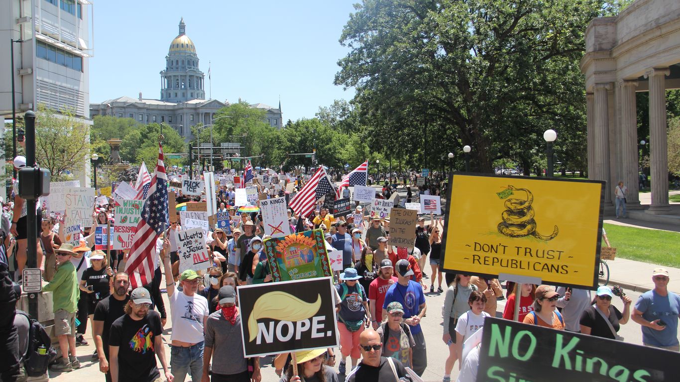 Denver "No Kings" protest draws thousands downtown - Axios Denver