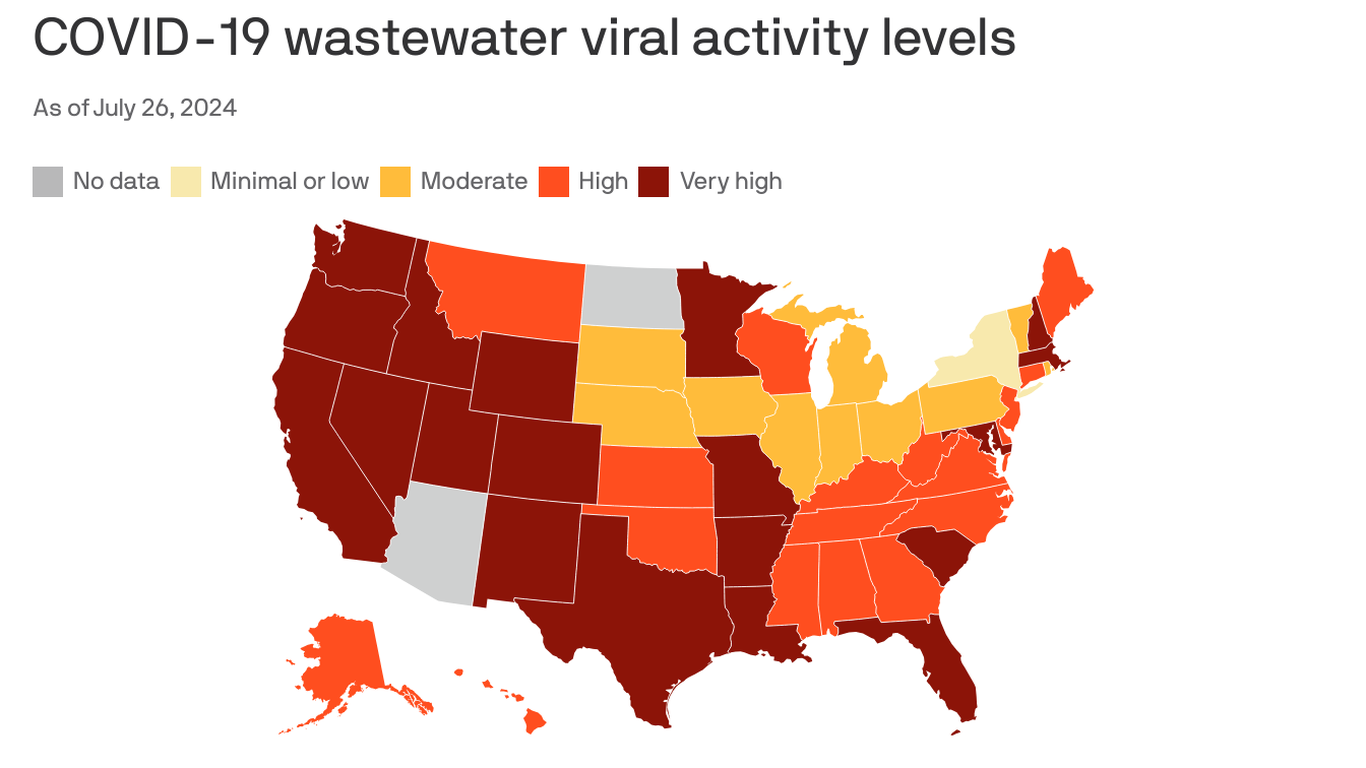 Mapped: COVID summer continues to heat up