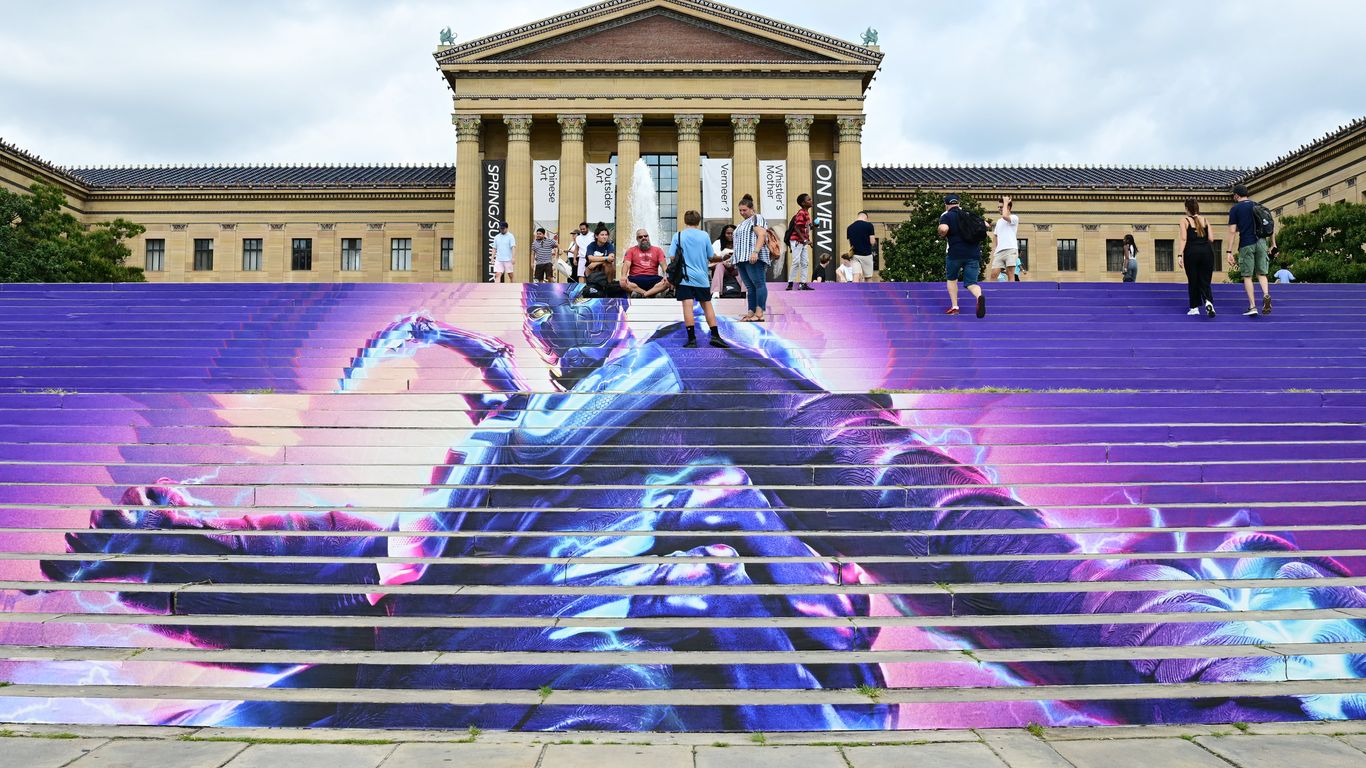 This Philly museum's staircase is now an ad for a new superhero movie ...