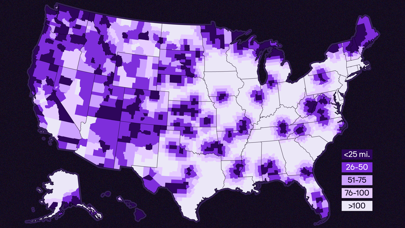 How far you have to travel to see a sky free of light pollution