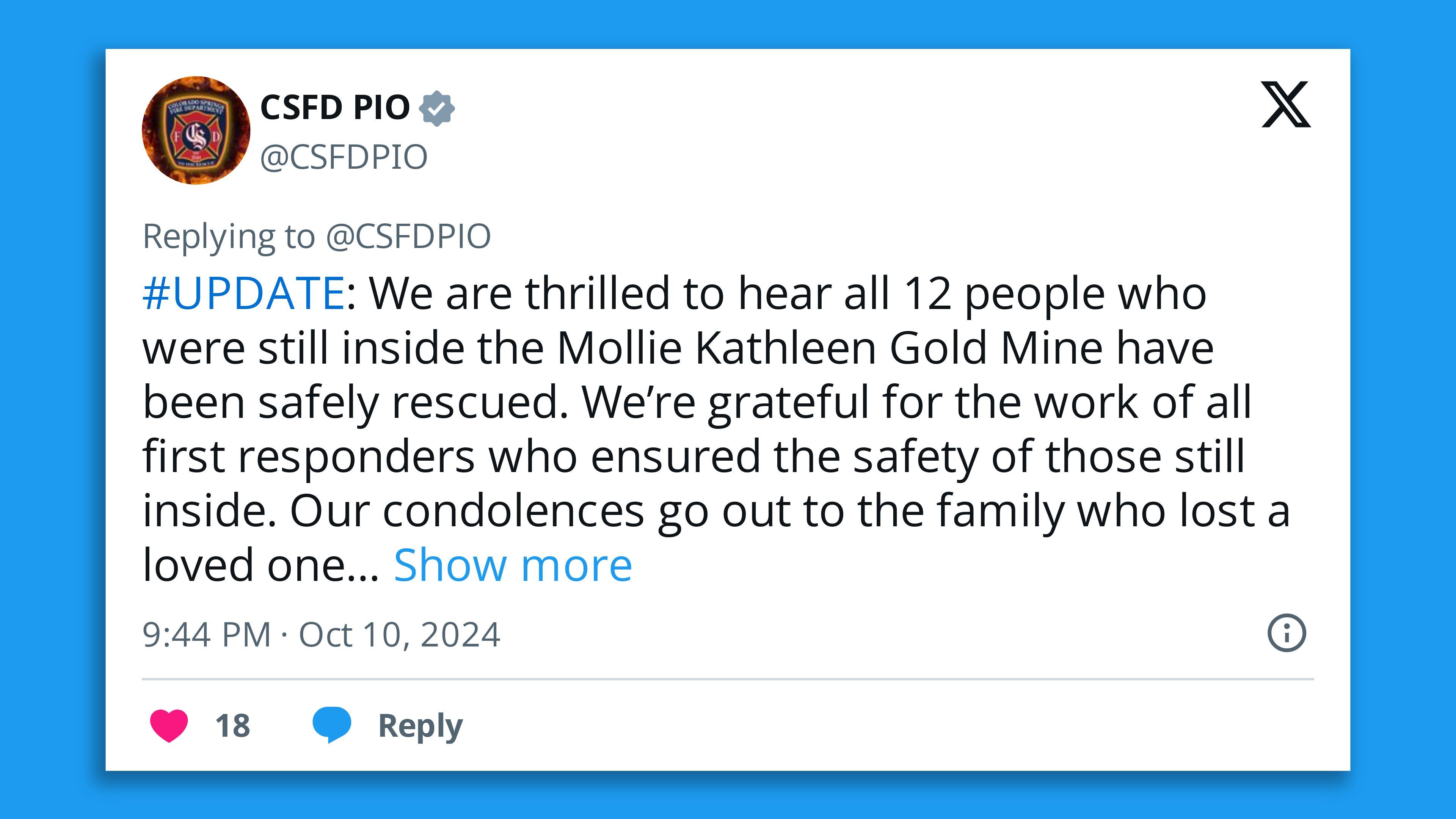 Colorado gold mine issue leaves one dead, 4 injured, over 20 rescued