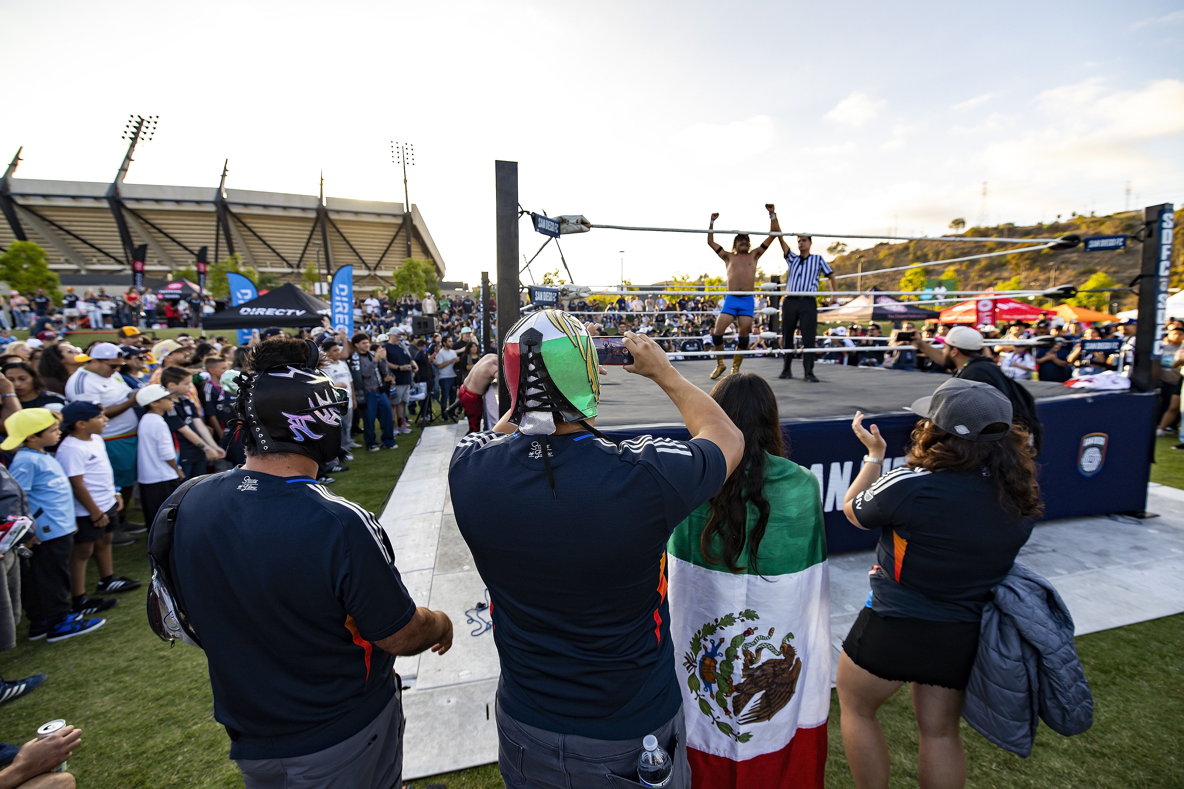 Masked Republic's Lucha Libre wrestling lights up SDFC fan fest - Axios ...