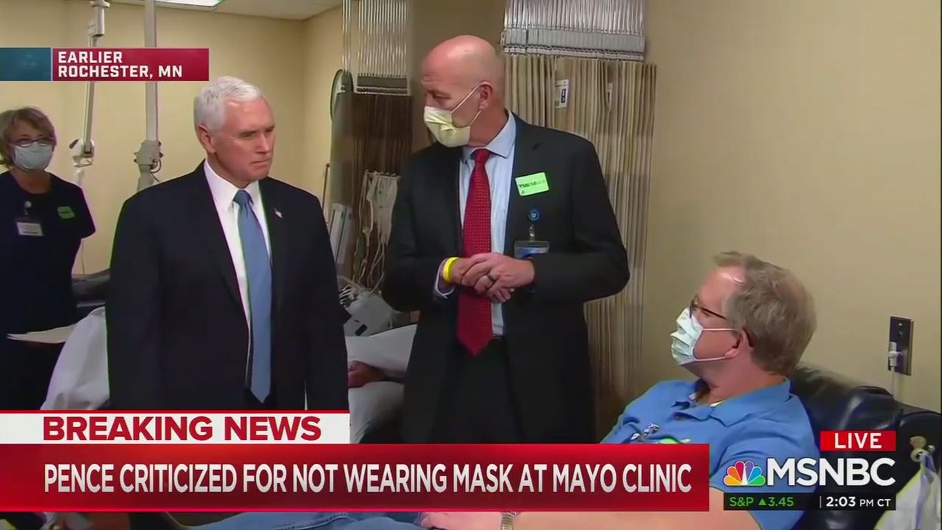 Pence flouts face mask policy while visiting Mayo Clinic