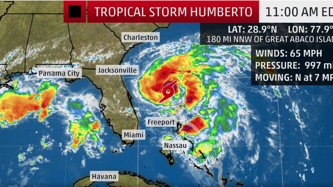 Humberto strengthens to major hurricane in the Atlantic. Maps show its ...