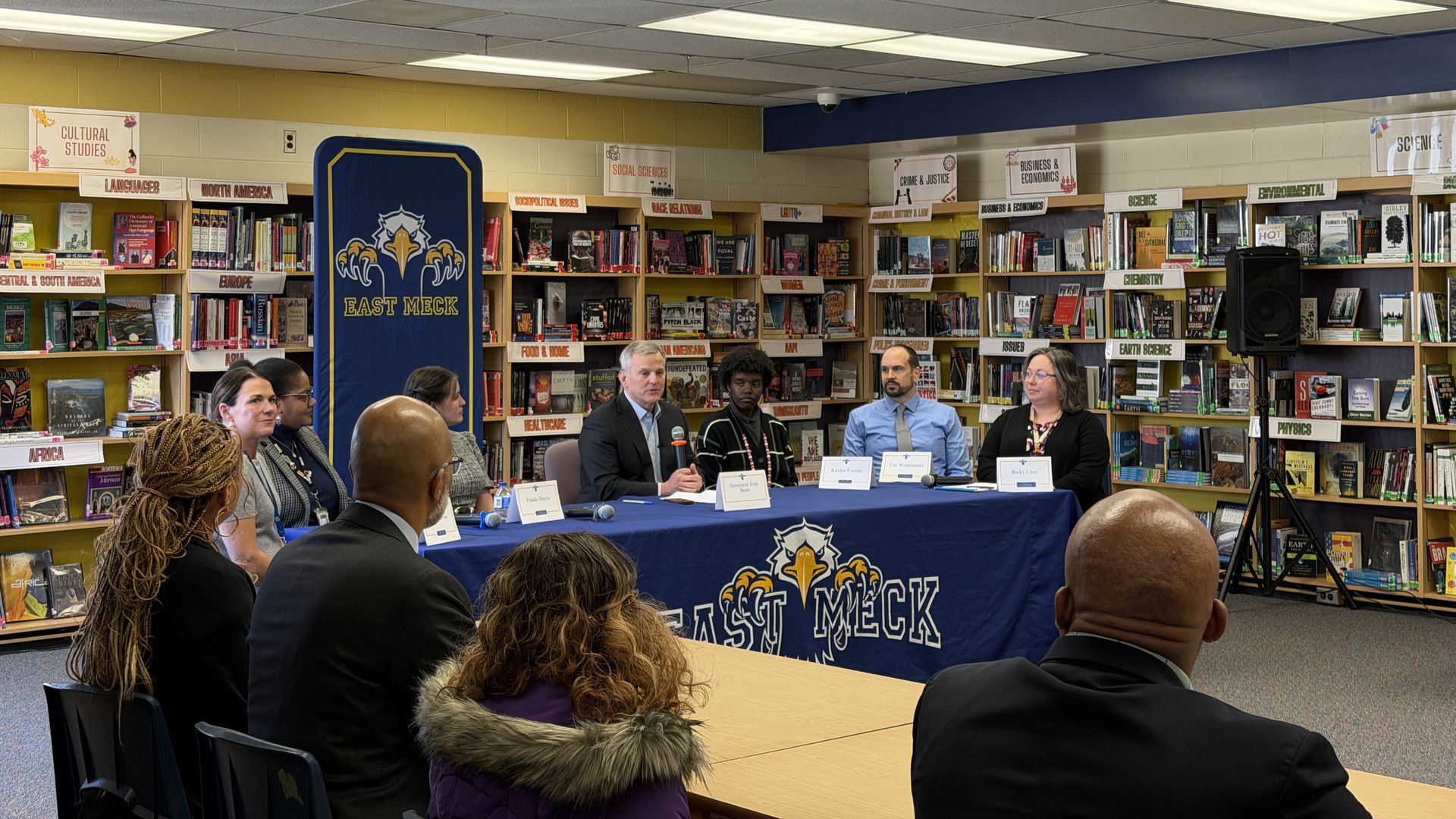 Gov. Stein talks cell phone ban in schools at East Mecklenburg High ...
