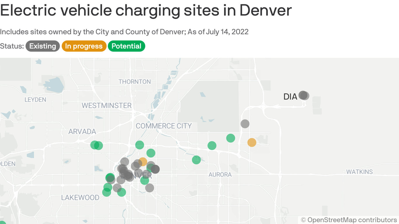 Where Denver wants to add electric vehicle charging stations - Axios Denver