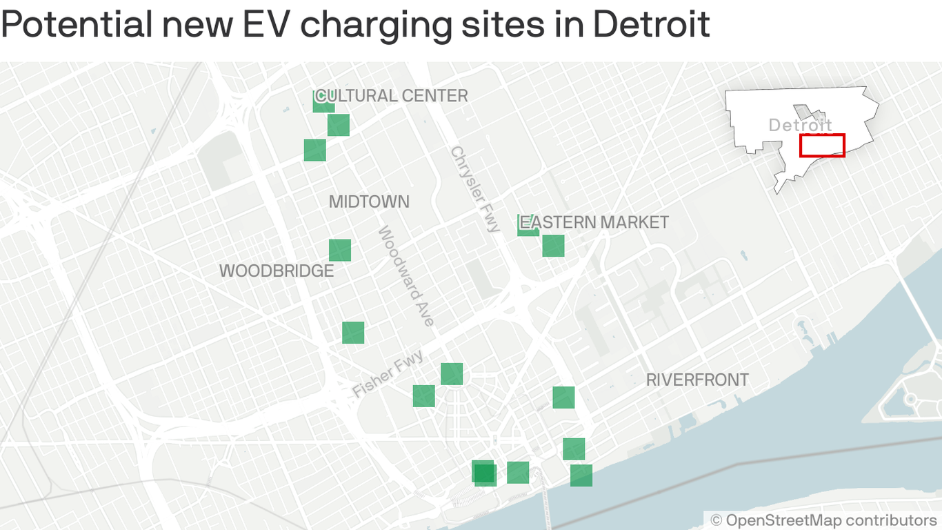 Scoop: Detroit exploring new public EV charging sites around downtown ...
