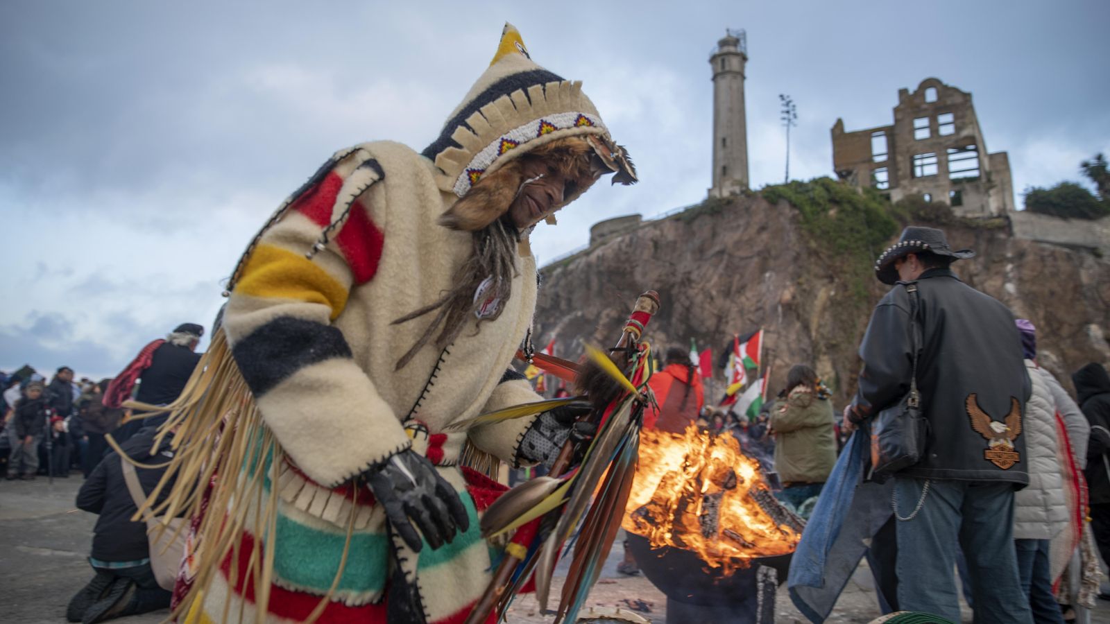 Sunrise Ceremony commemorates Indigenous occupation of Alcatraz - Axios ...