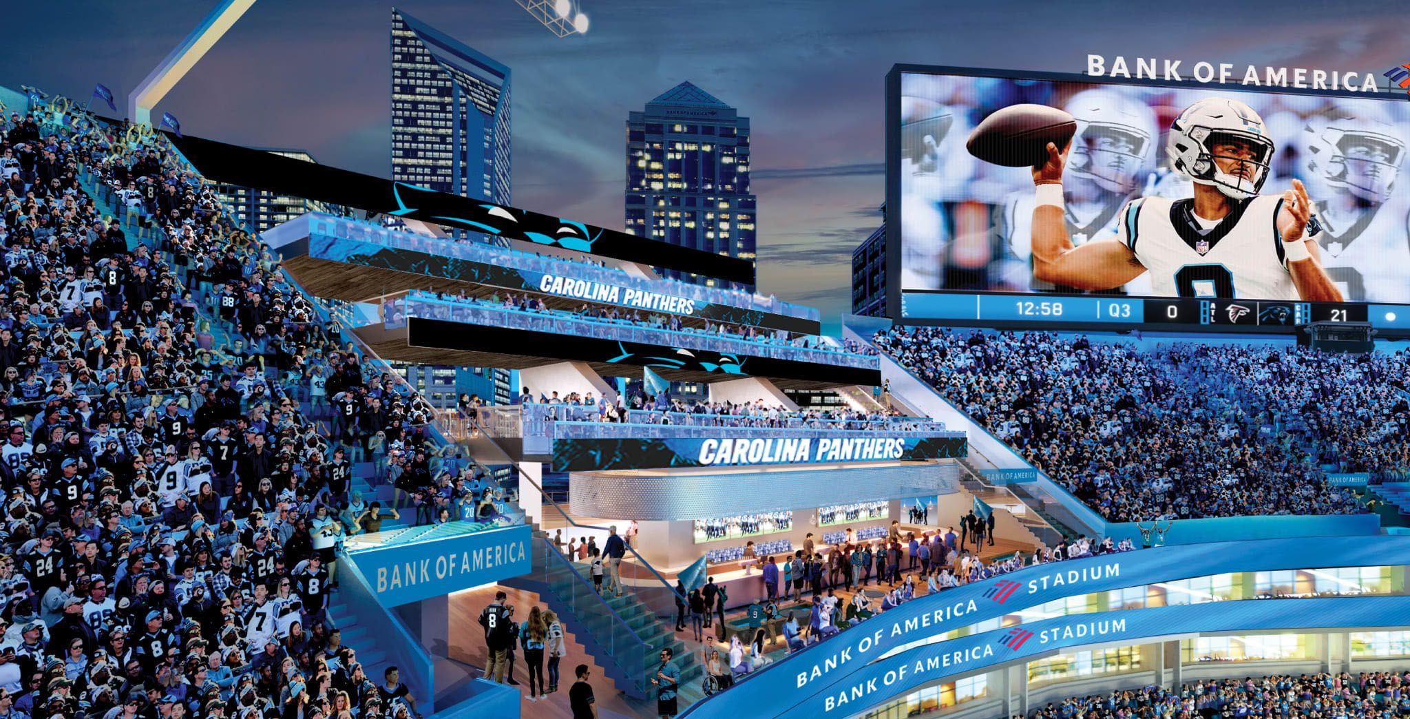 Bank of America Stadium's $800M makeover for the Carolina Panthers and ...