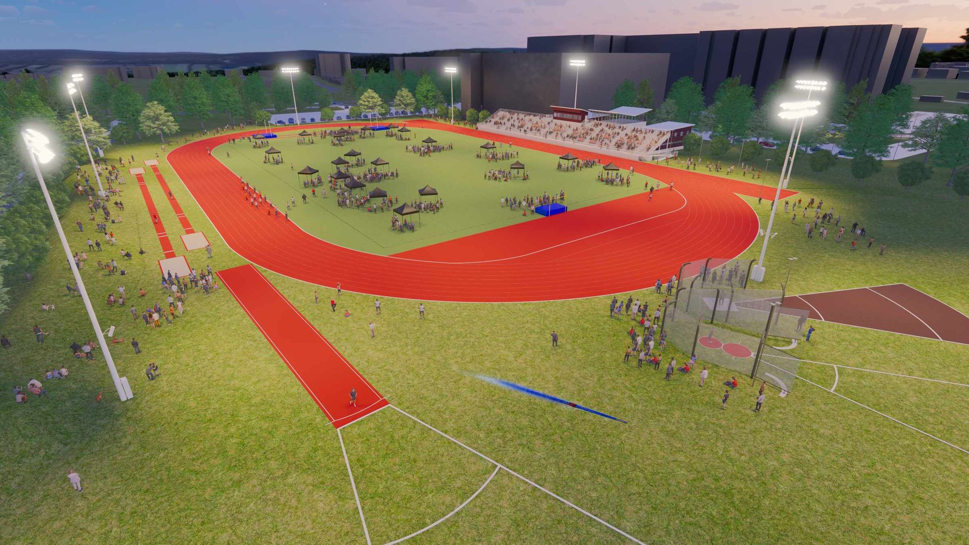 Rendering: UNO's $13 million track and field stadium - Axios New Orleans