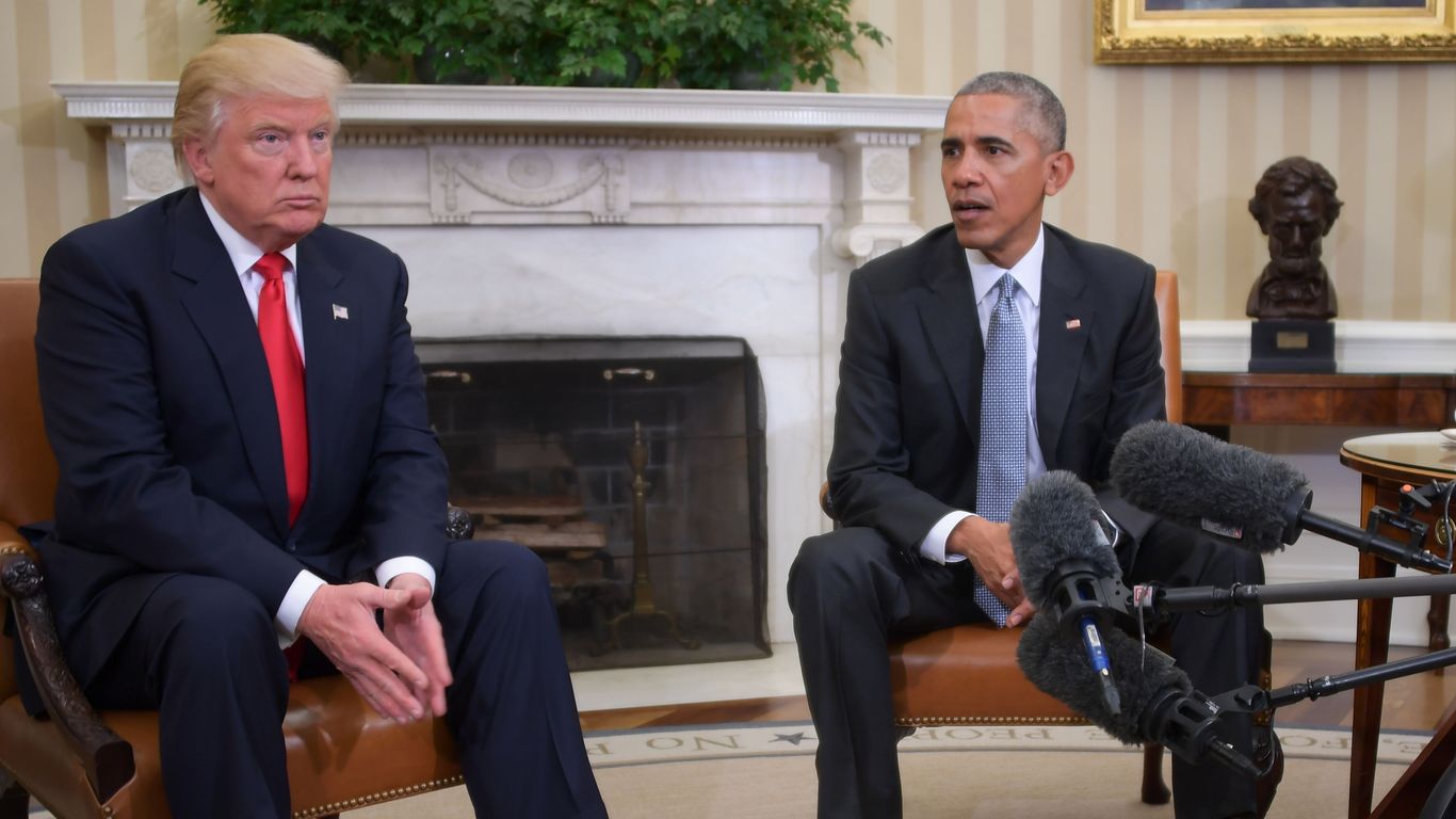 Obama shares ex-staffers' "Trump poisoning democracy" op-ed