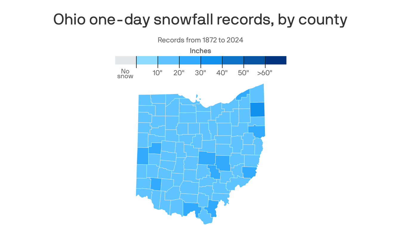 Snowfall Amounts In Northeast Ohio