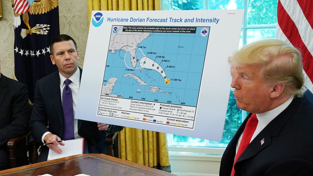 Trump uses doctored map to back false claim about Hurricane Dorian