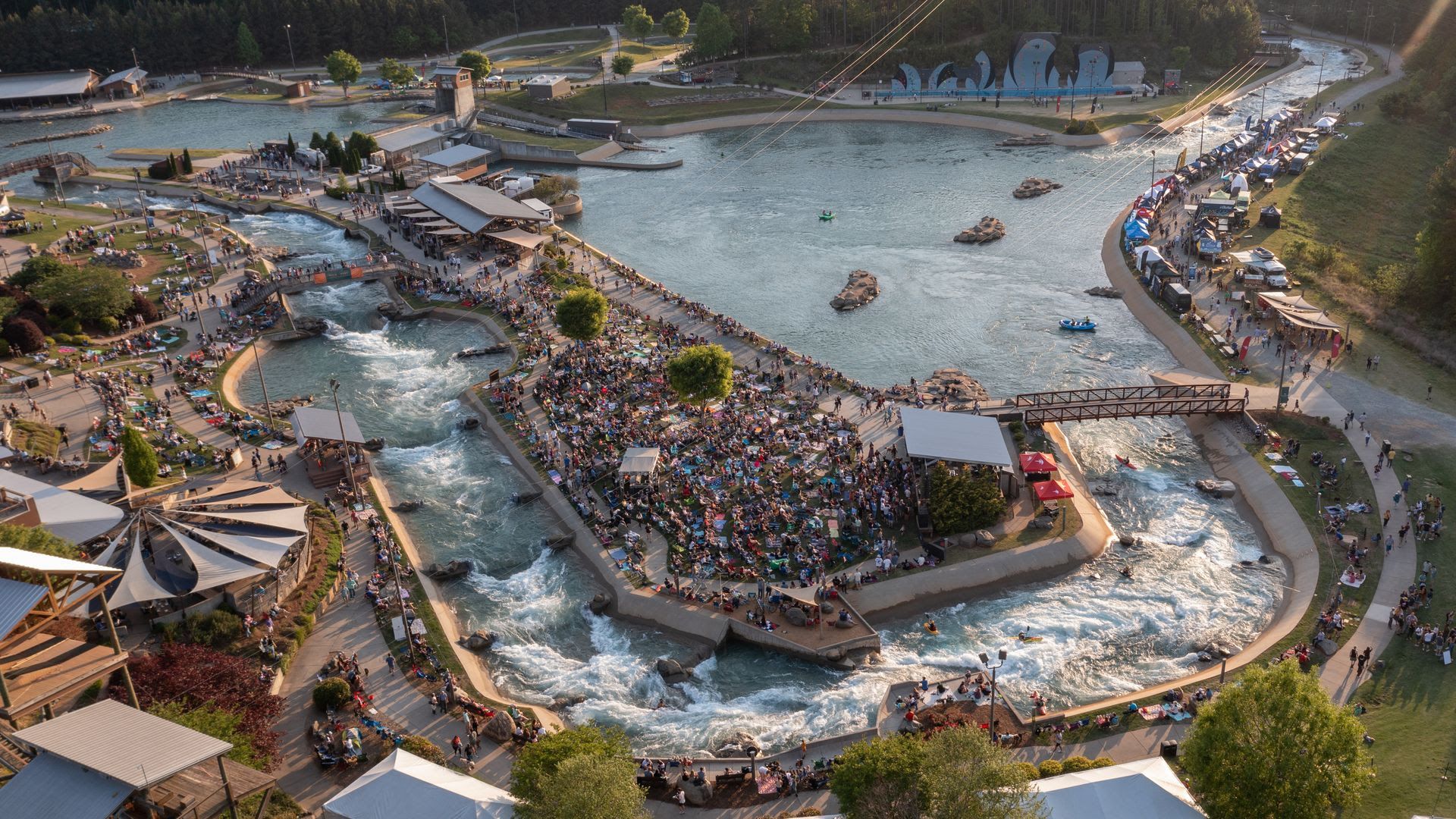 Aerial view of the Whitewater Center's Tuck Fest.