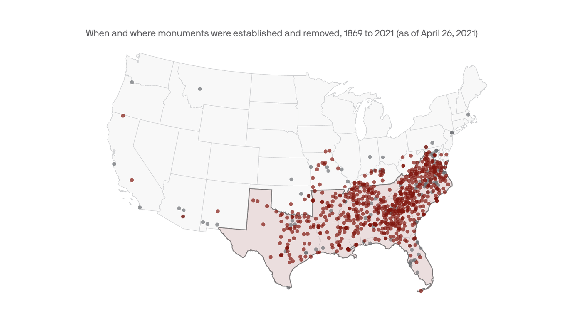 Map Of Confederate Monuments