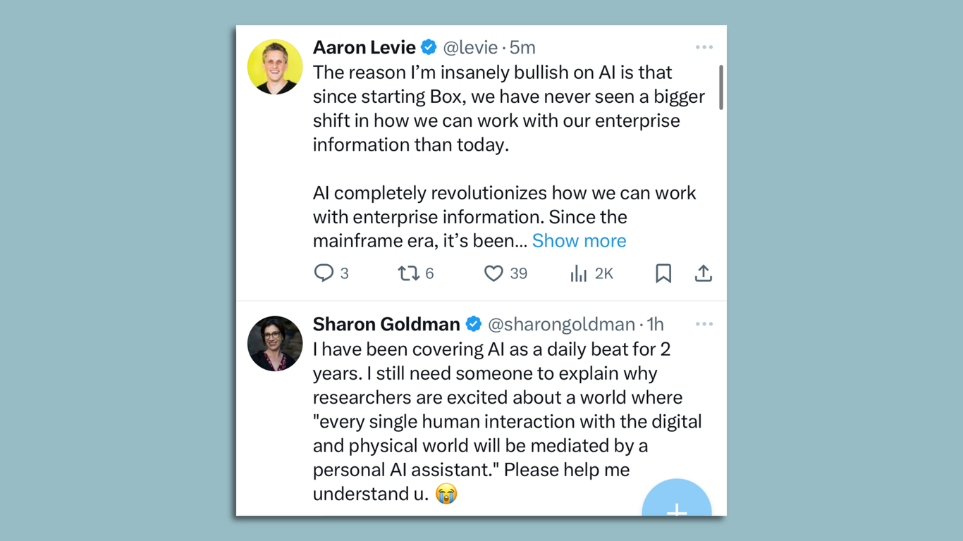 The peril and promise of AI in two tweets