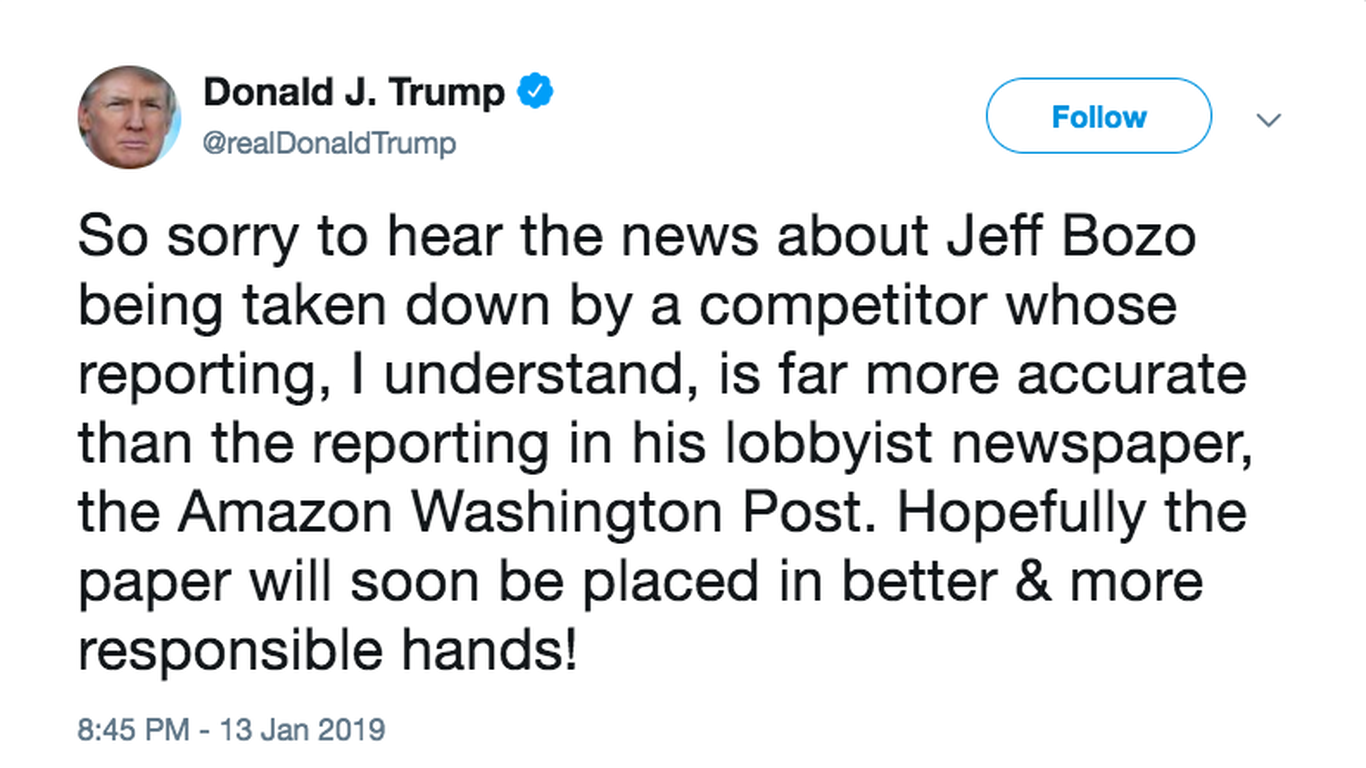 Trump mocks "Jeff Bozo" while calling National Enquirer "more accurate ...
