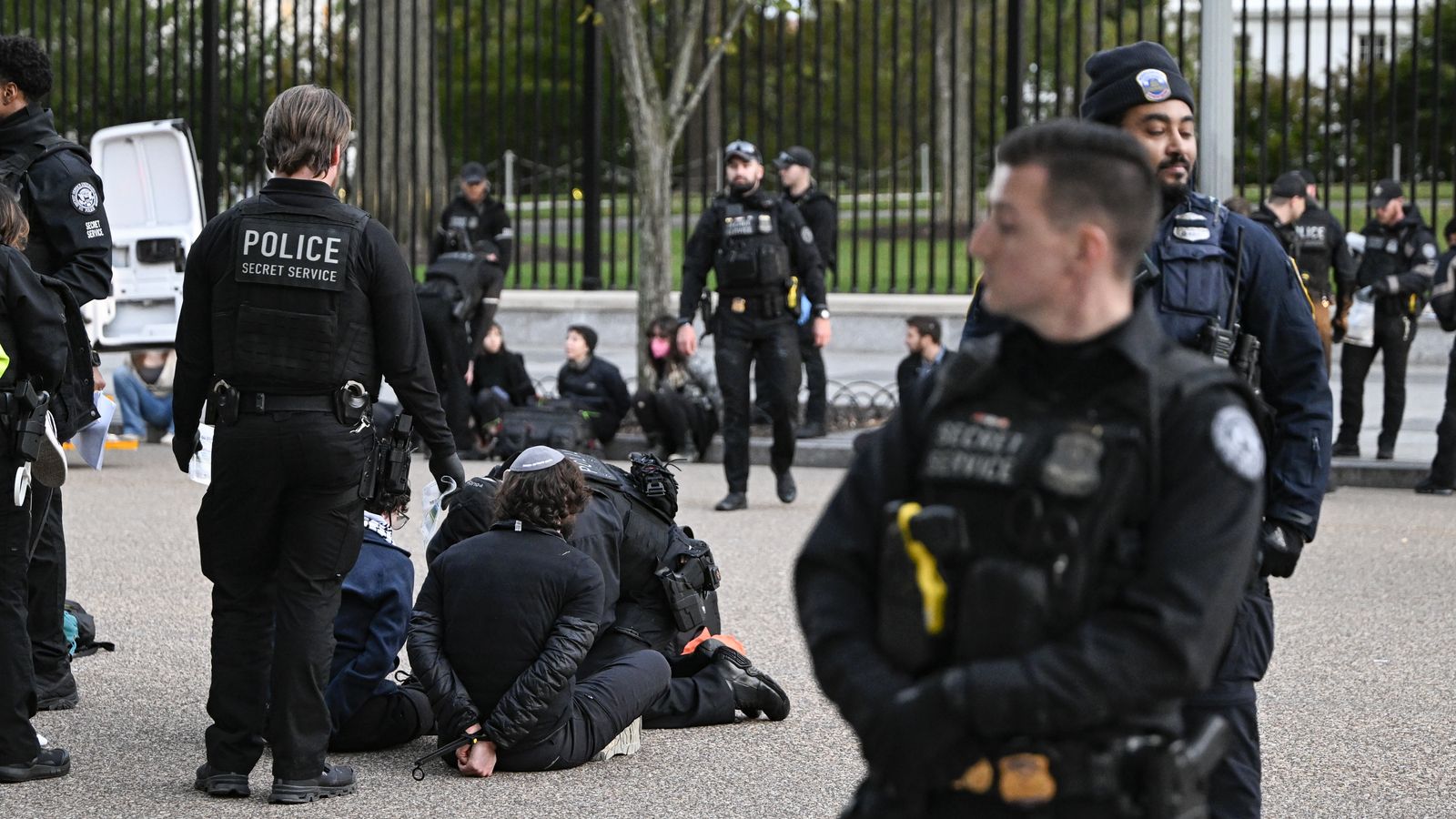 Jewish groups arrested at White House Israel-Hamas war protest c
