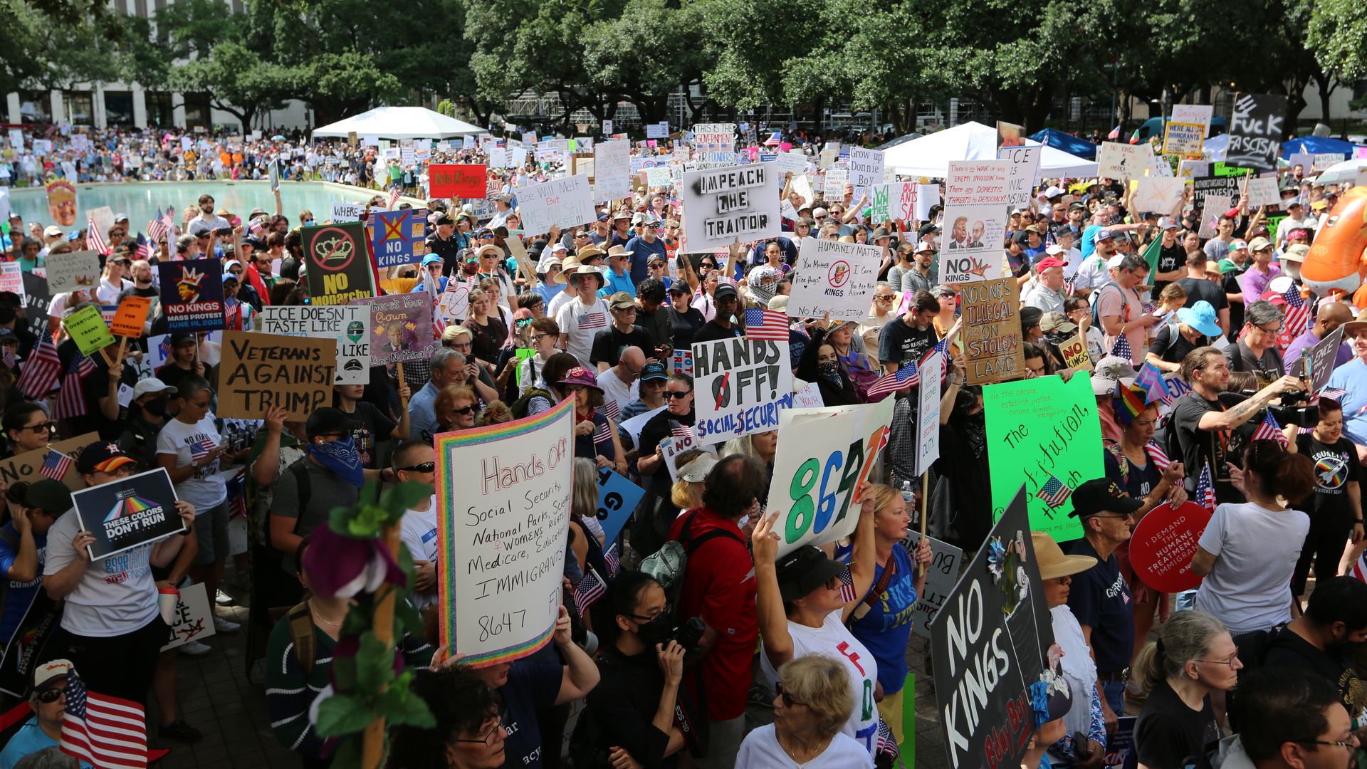 Photos: Houston's No Kings protest remains peaceful - Axios Houston