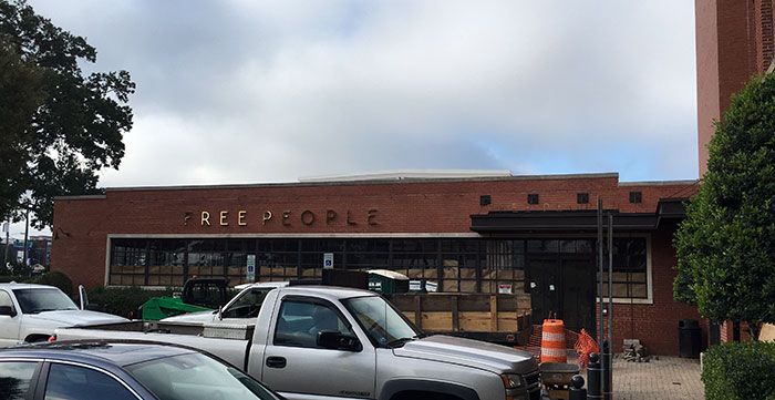Free People signage goes up in South End. Will open soon. - Axios Charlotte