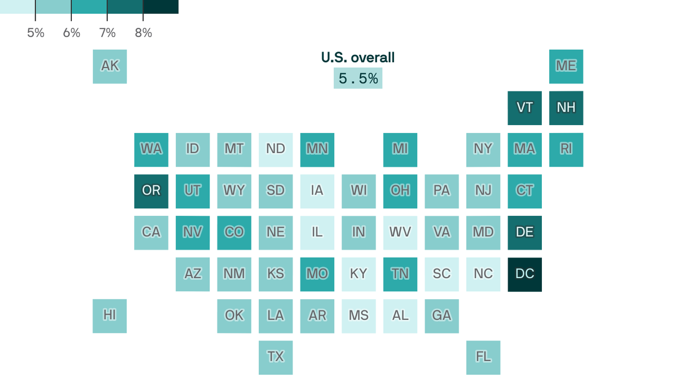 Where adult LGBT population lives in America