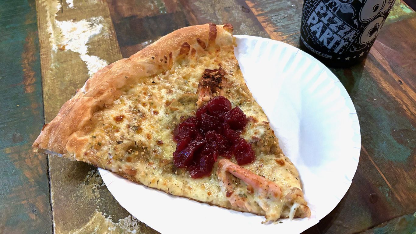 Review: "The Gobbler," a Thanksgiving pizza at Mikey's Late Night Slice ...