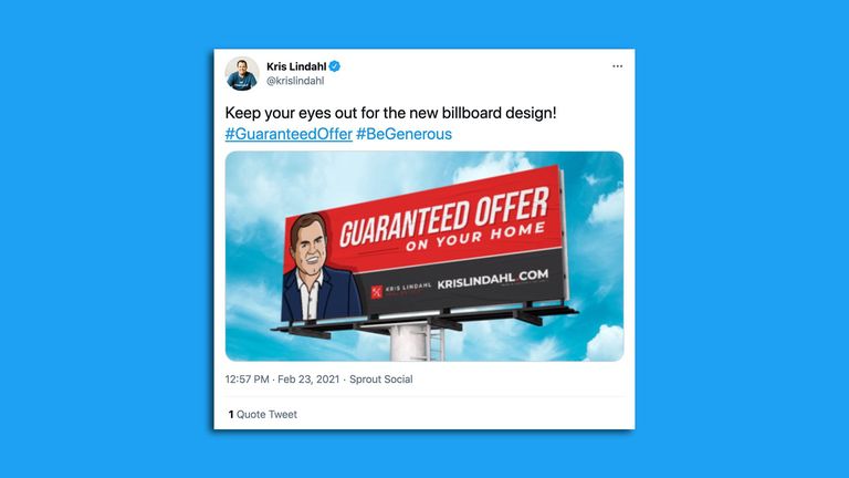 Minnesotans can expect a new Kris Lindahl billboard - Axios Twin Cities